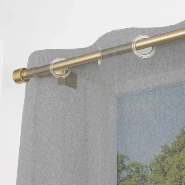 No Drills Stud Extendable Metal Eyelet Curtain Rods